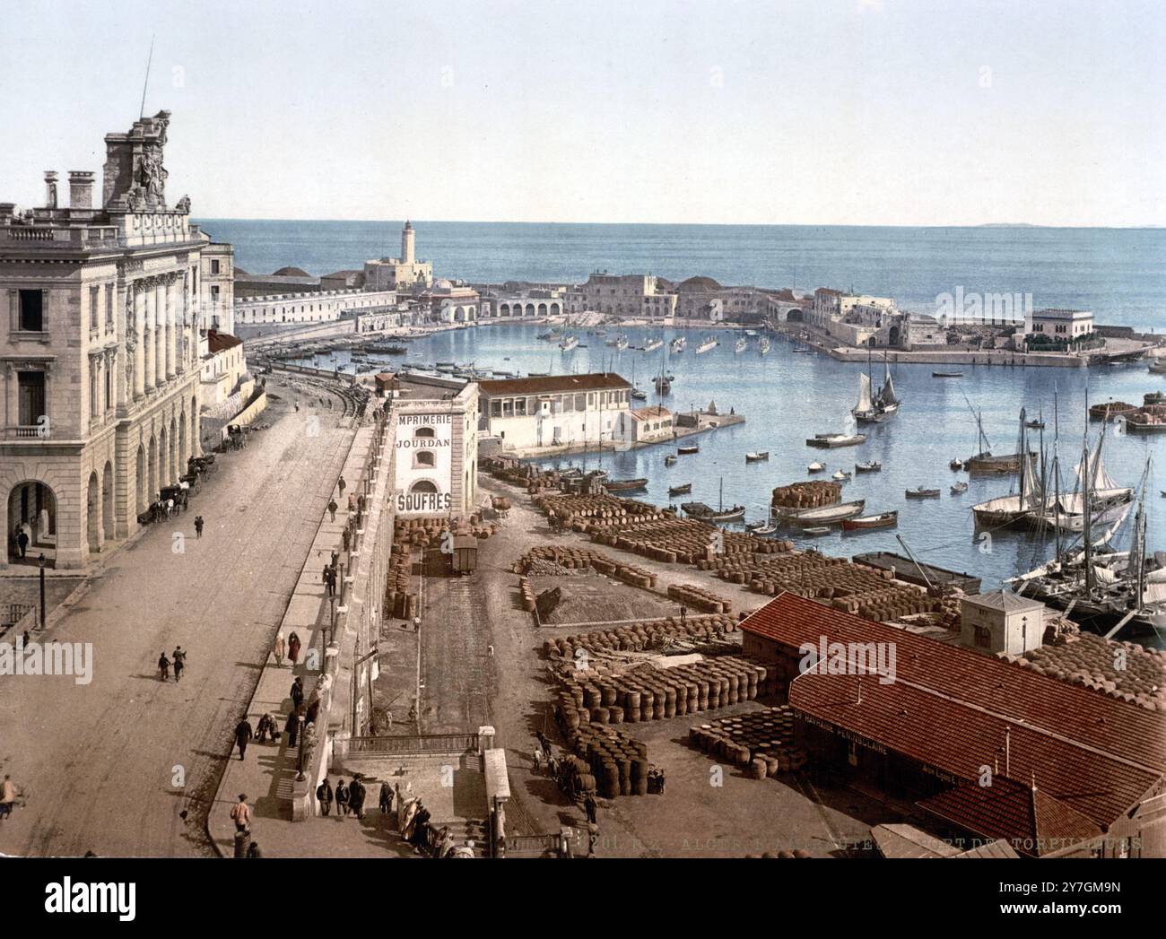 The port and the Admiralty, Algiers, Algeria, ca 1890, Historical ...