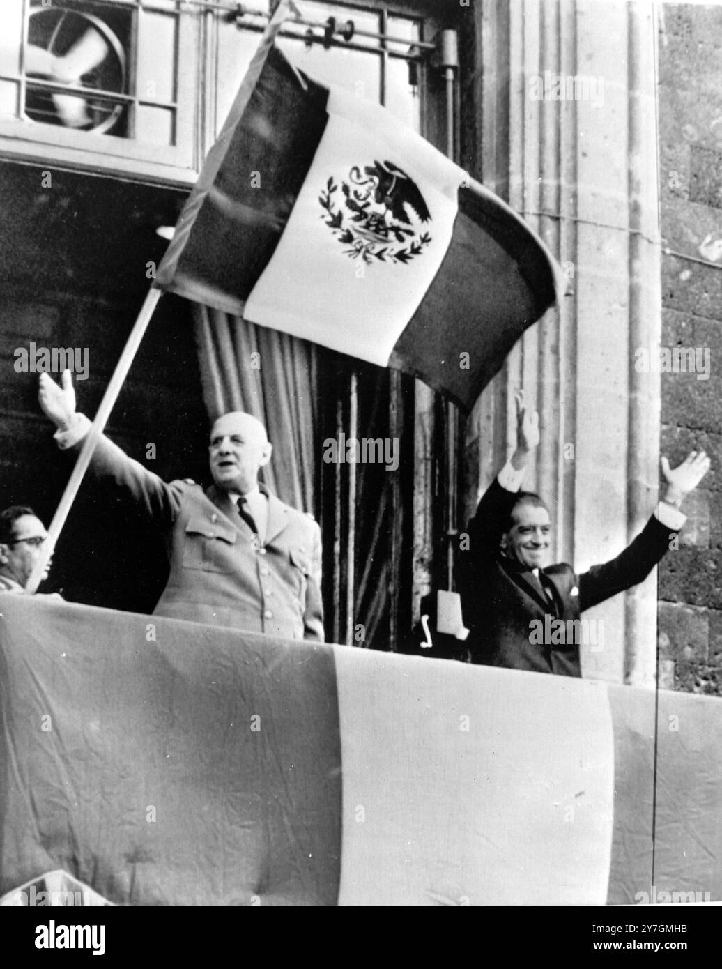 FRENCH PRESIDENT CHARLES DE GAULLE WITH PRESIDENT OF MEXICO ADOLFO ...
