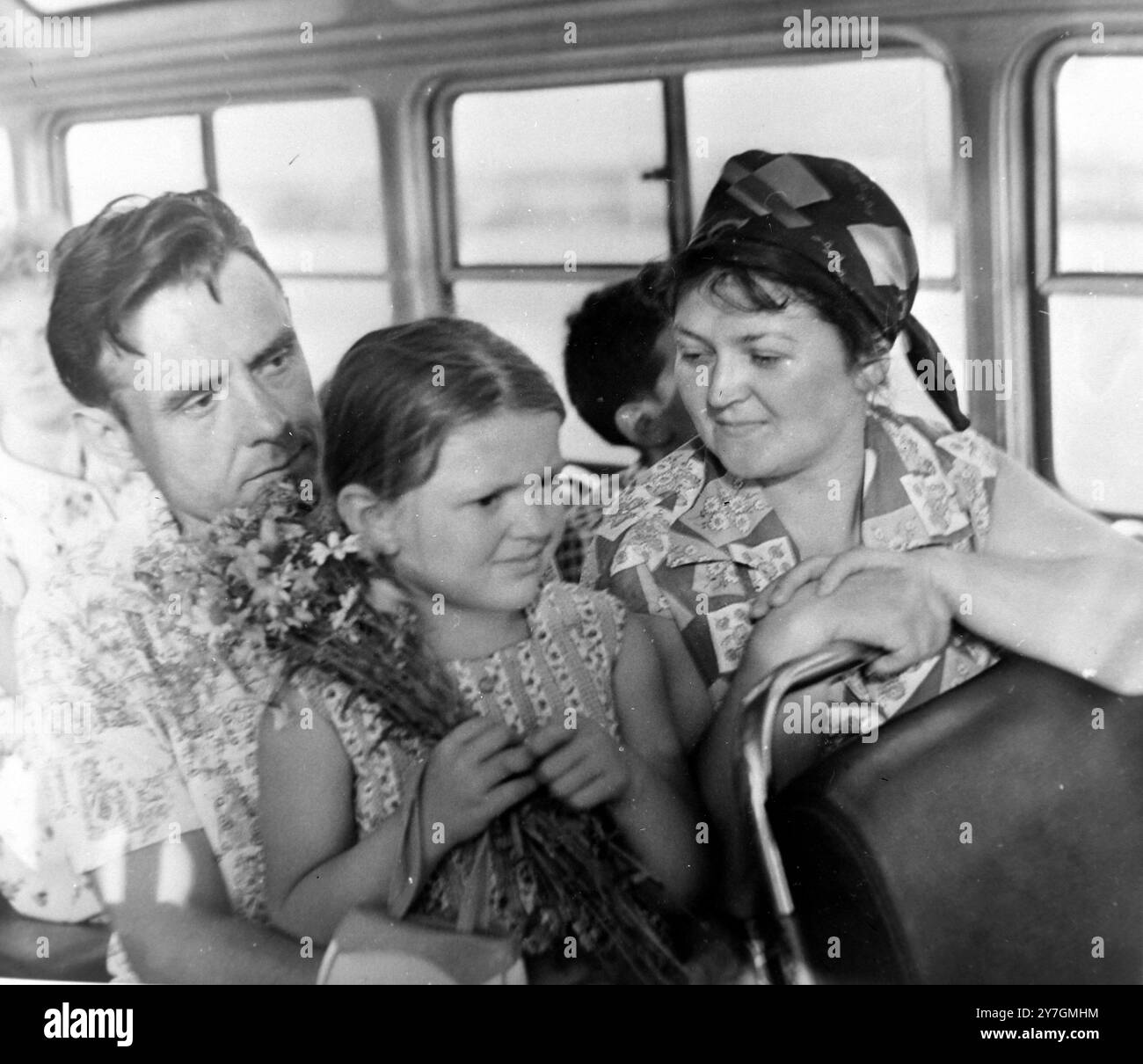 SOVIET COSMONAUT VLADIMIR KOMAROV WITH WIFE AND DAUGHTER IN MOSCOW ...