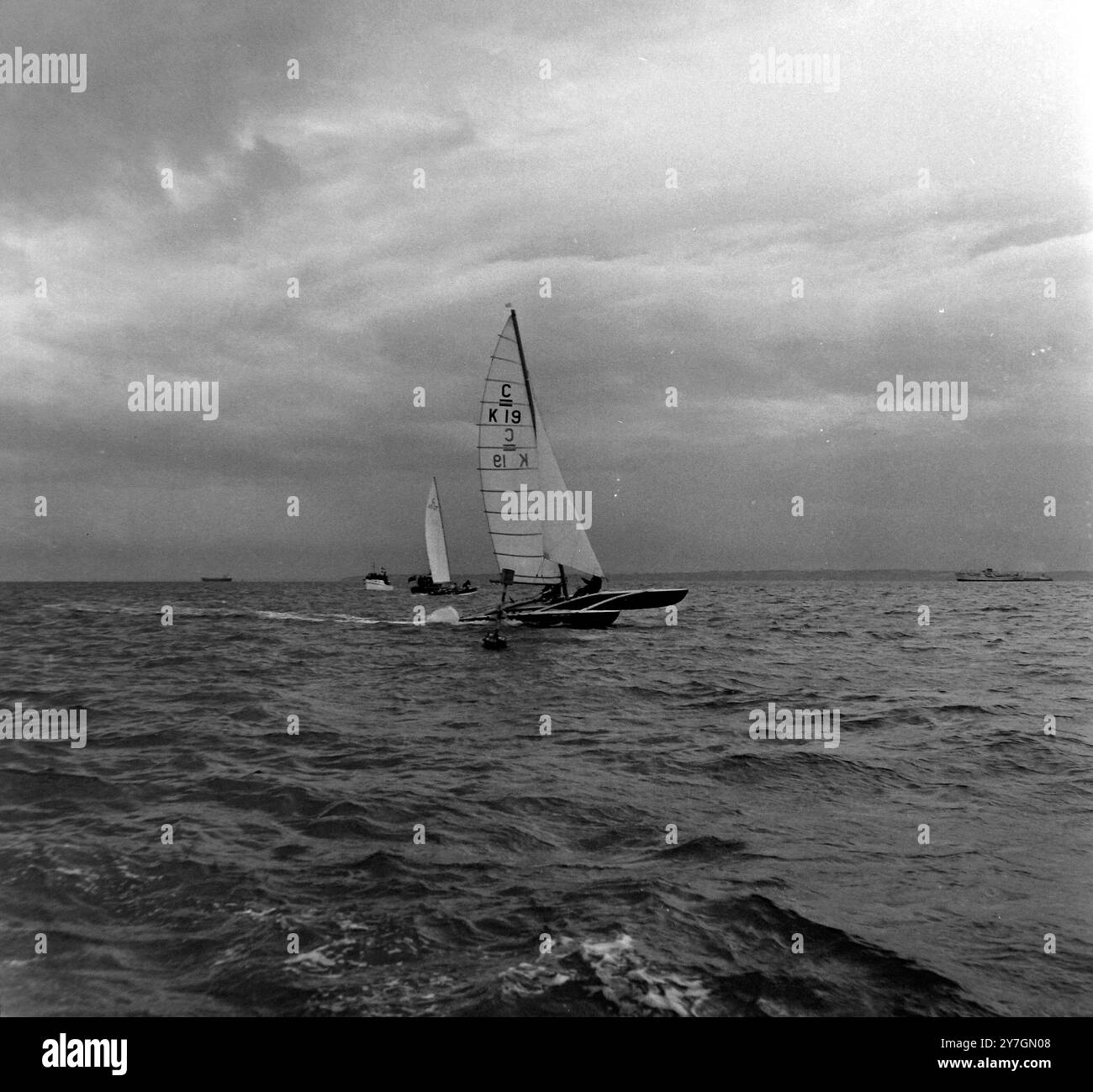 American catamaran Black and White Stock Photos & Images - Alamy
