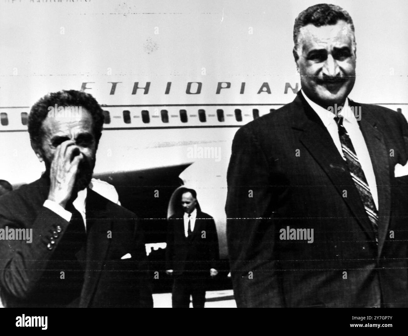 PRESIDENT OF UNITED ARAB REPUBLIC GAMAL ABDUL NASSER WITH EMPEROR ...
