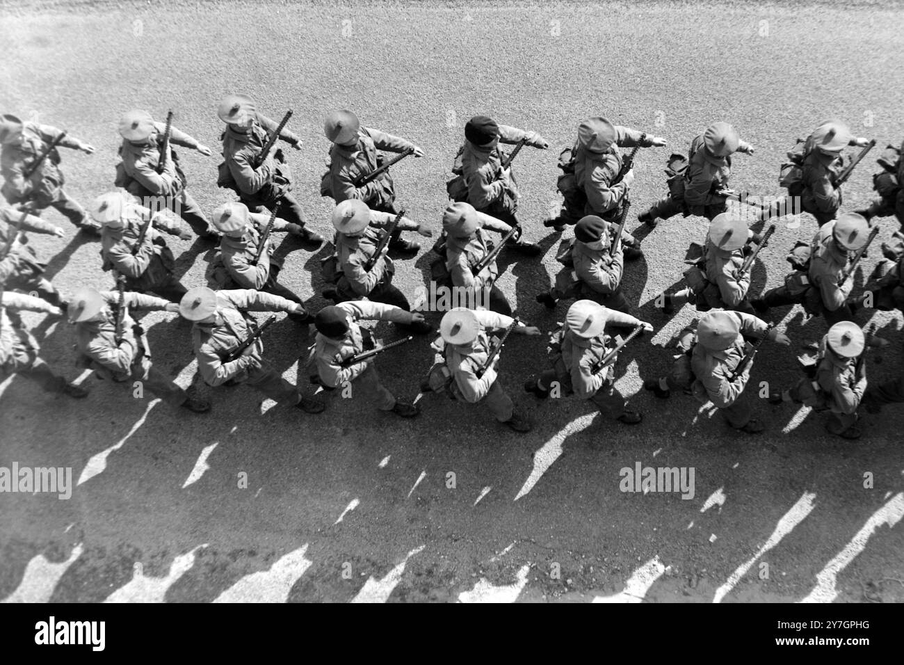 PARADES AERIAL VIEW MILITARY PARADE THETFORD NORFOLK ; 3 OCTOBER 1964 ...