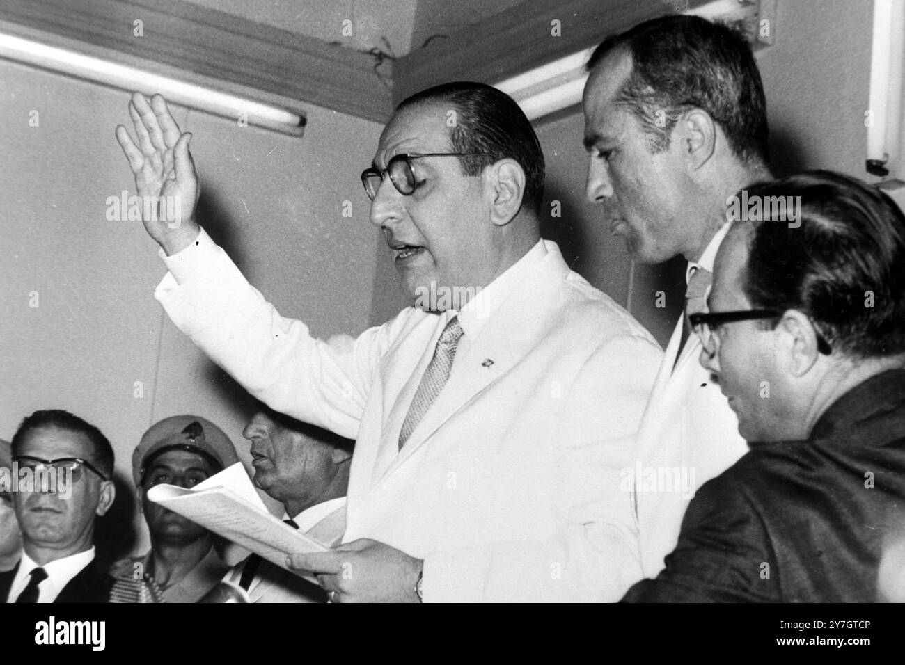 CHARLES HELOU TAKES OATH AND ASSAD EL KEMAL IN BEIRUT, LEBANON / ; 23 ...