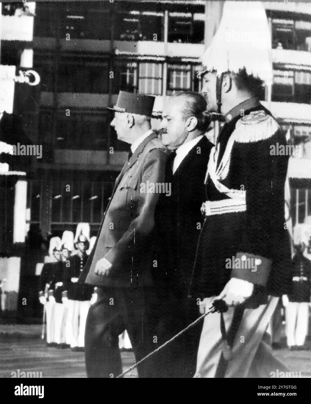 FRENCH PRESIDENT CHARLES DE GAULLE WITH COLUMBIAN PRESIDENT LEON ...