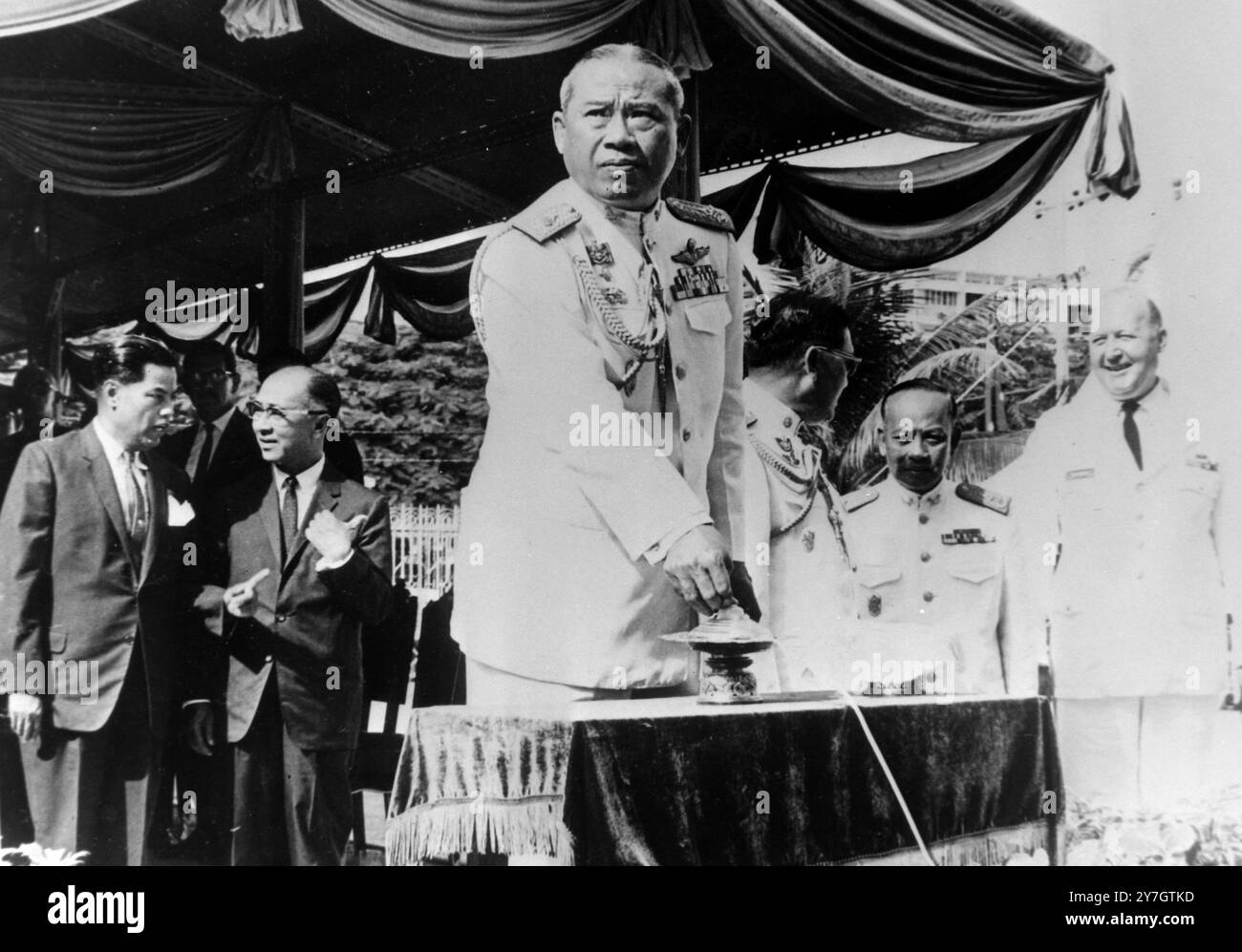 PRIME MINISTER OF THAILAND THANOM KITTIKACHORN AT SEATO BUILDING IN ...