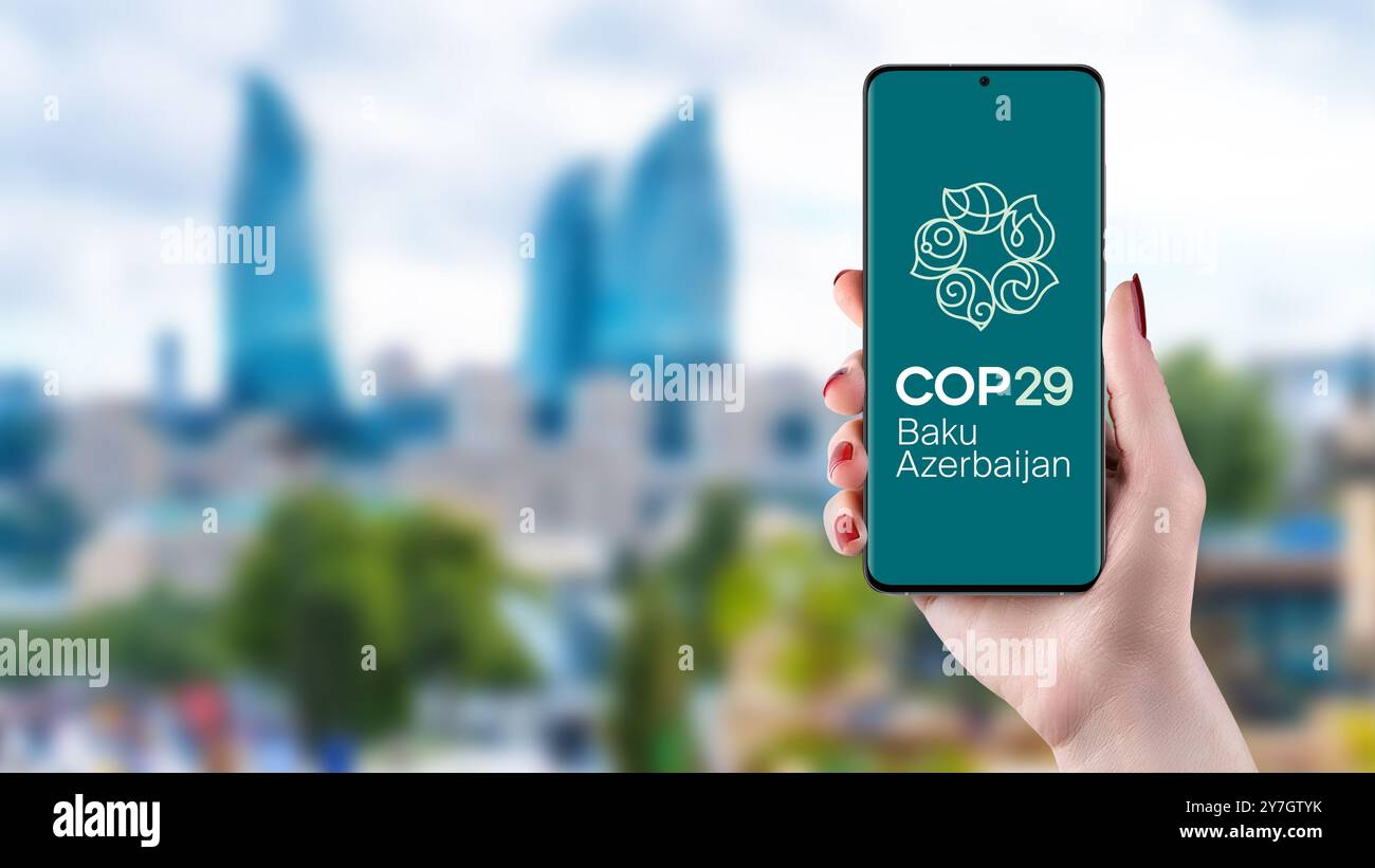COP29 International Climate Change Event Concept. Baku, Azerbaijan. 24. ...