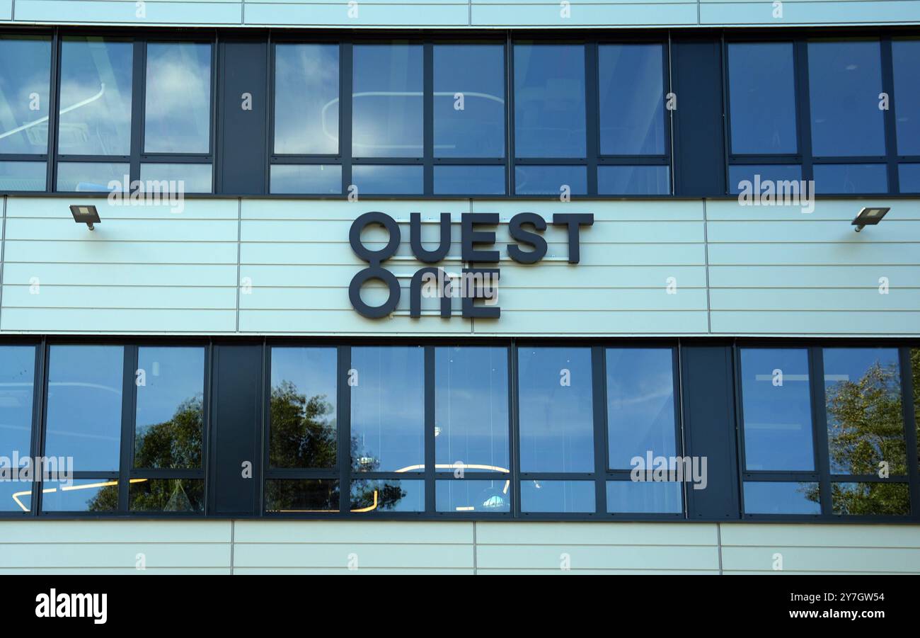 Hamburg, Germany. 30th Sep, 2024. View of the Quest One company logo. The gigahub for green ...