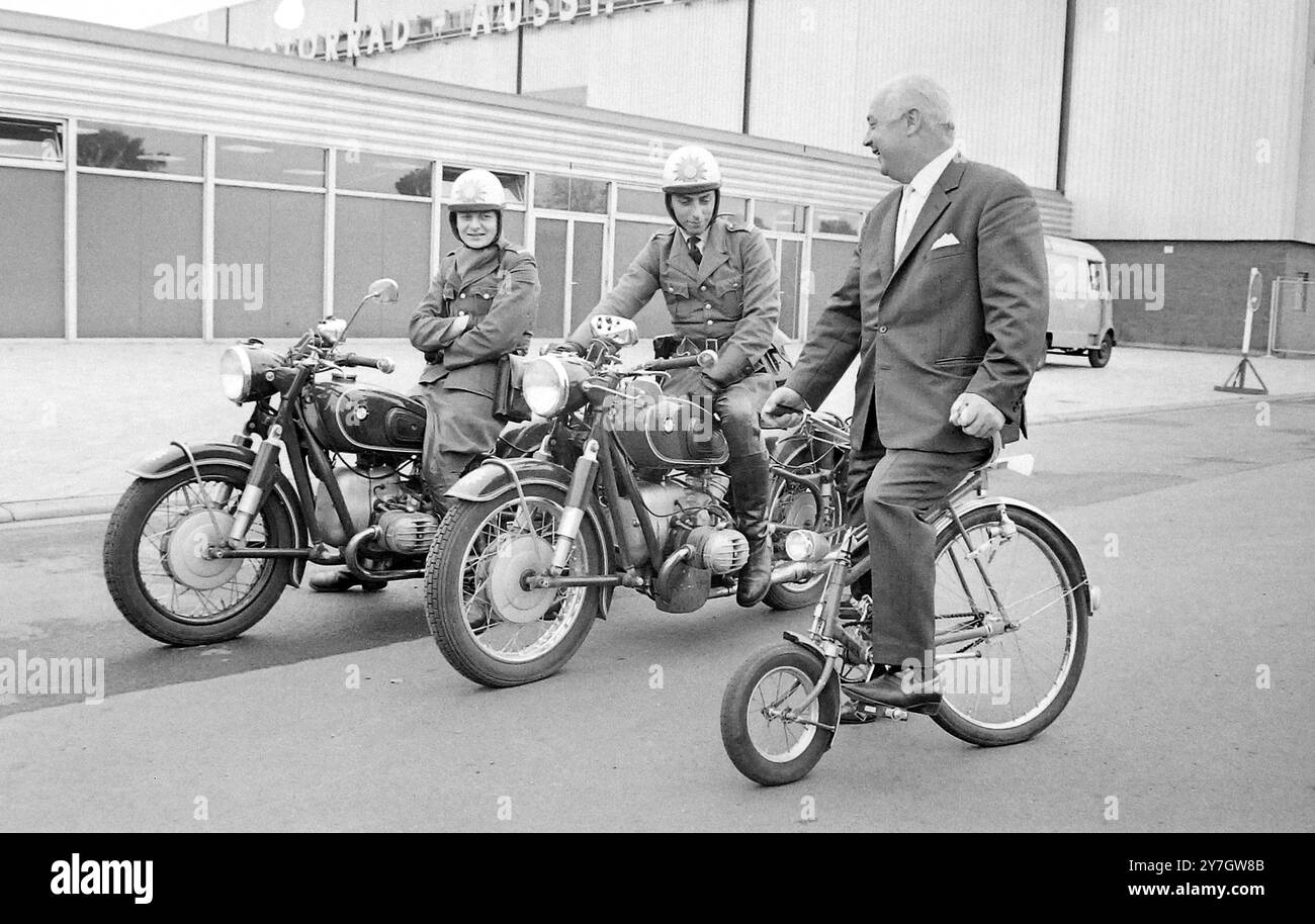 MOTOR SHOWS DONKEY BIKE AT COLOGNE SHOW IN GERMANY ; 18 SEPTEMBER 1964 ...