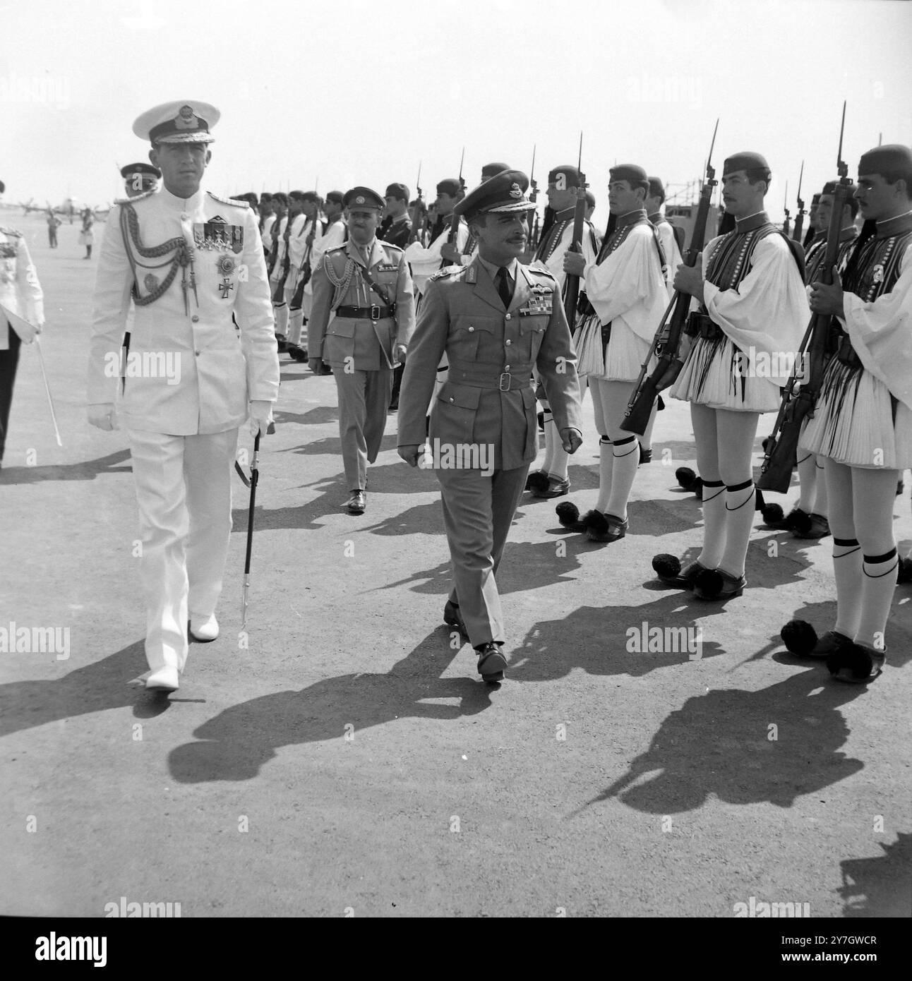 KING HUSSEIN AND KING CONSTANTINE GREETED IN ATHENS, GREECE ; 17 ...