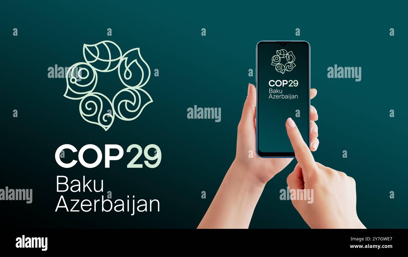 COP29 International Climate Change Event Concept. Baku, Azerbaijan. 24. ...