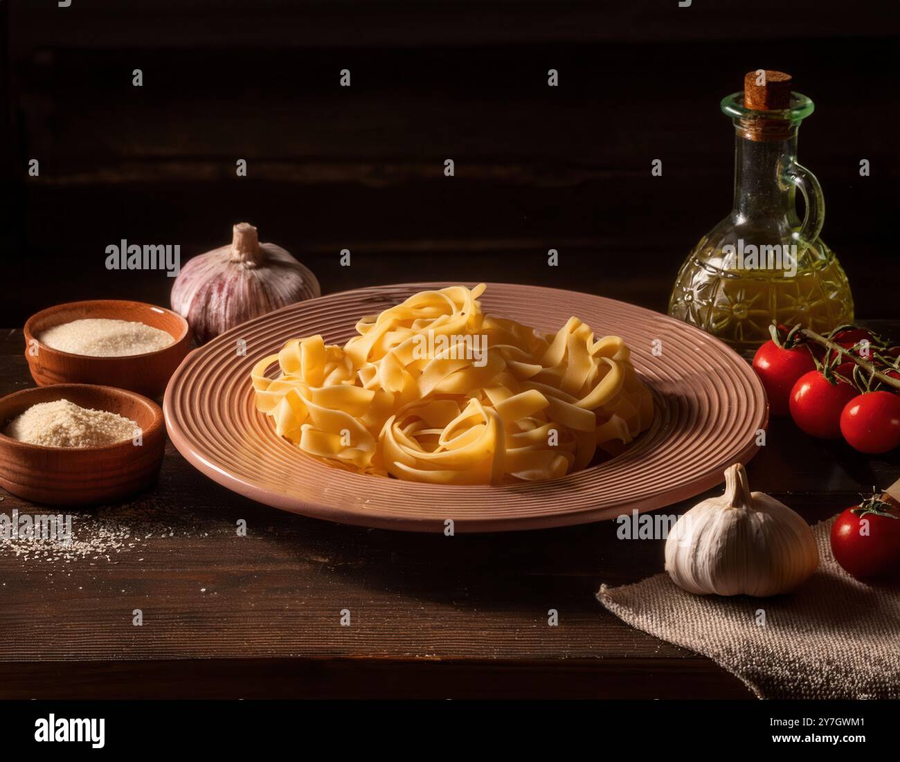 Italian pasta on plate, studio style photograph Stock Photo - Alamy