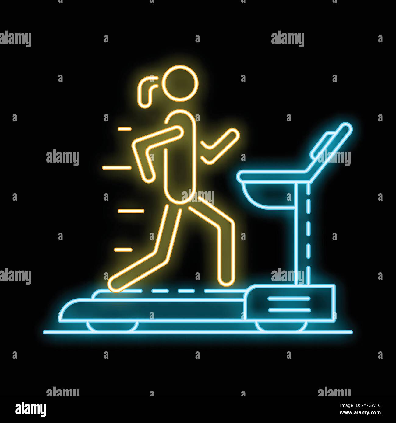Neon icon woman running hi-res stock photography and images - Alamy
