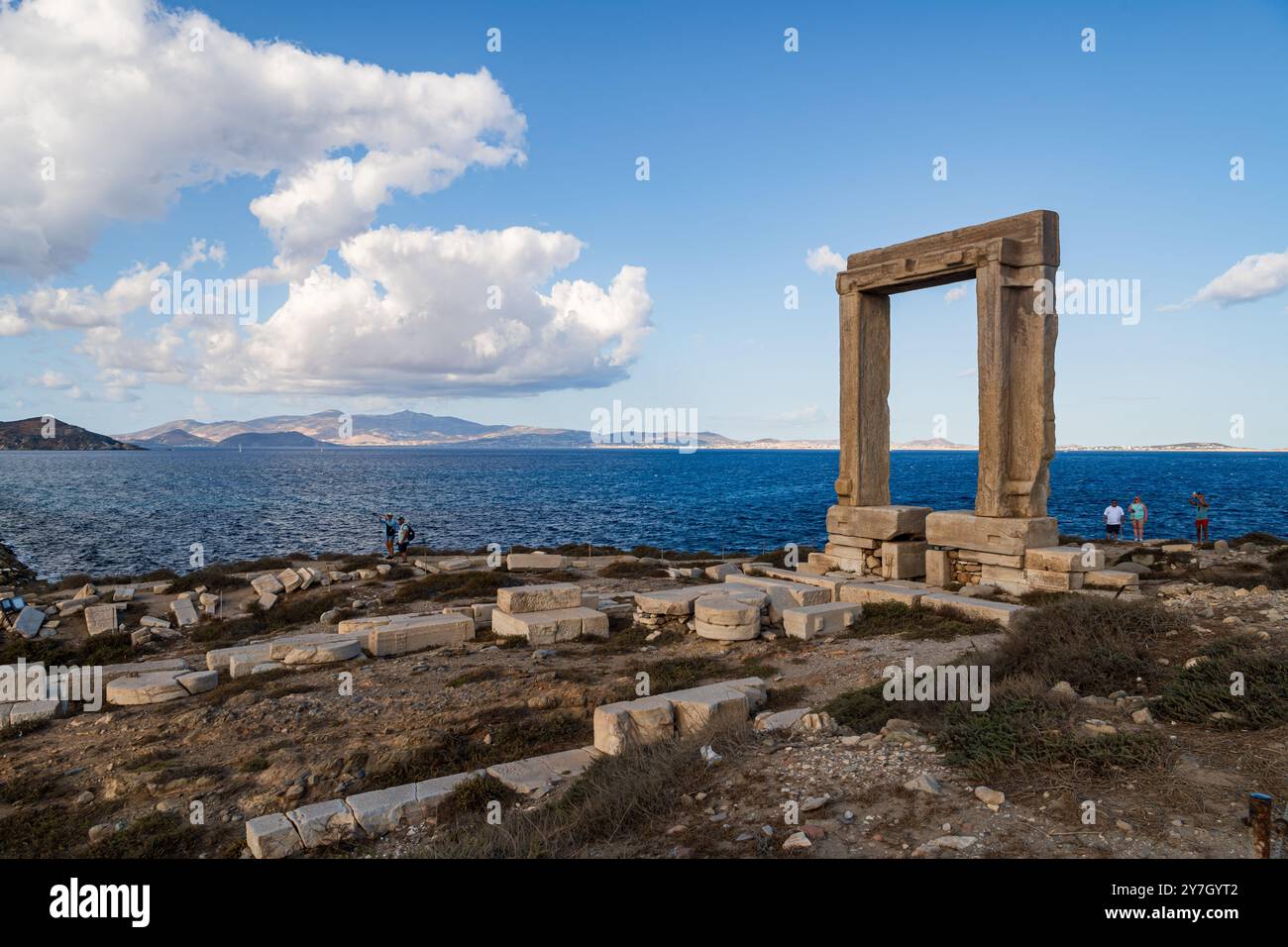 The Portara of Naxos, the unfinished temple of Apollo of 530 BC, a huge ...