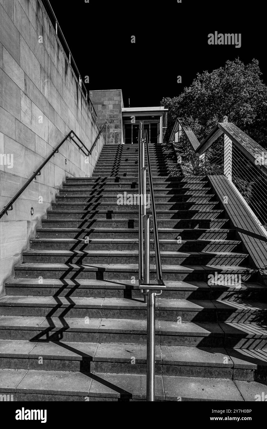 A dramatic black and white, geometric image of steps at Yorkshire ...