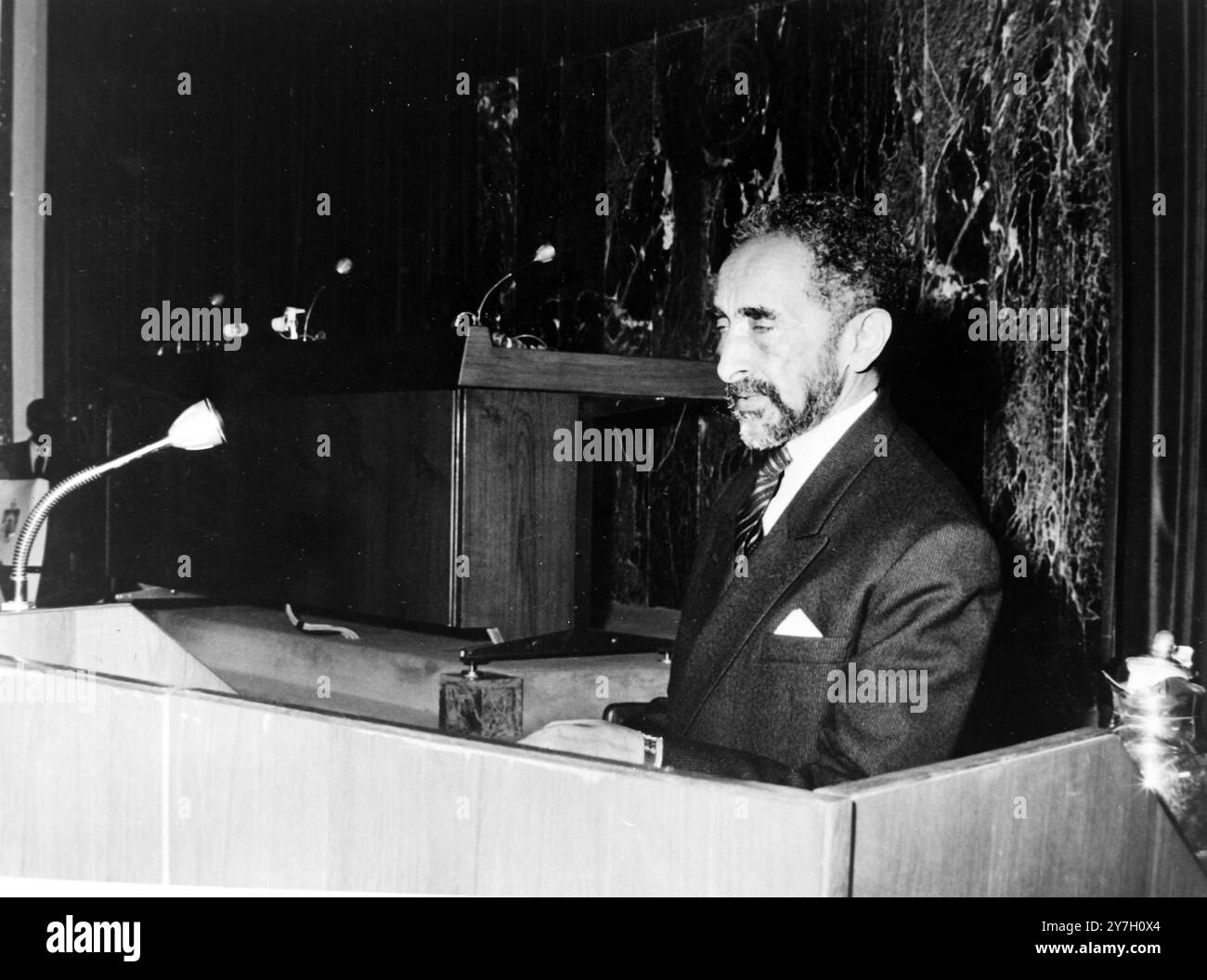 EMPEROR HAILE SELASSIE MAKES OPENING SPEECH AT OAU CONFERENCE IN ADDID ...