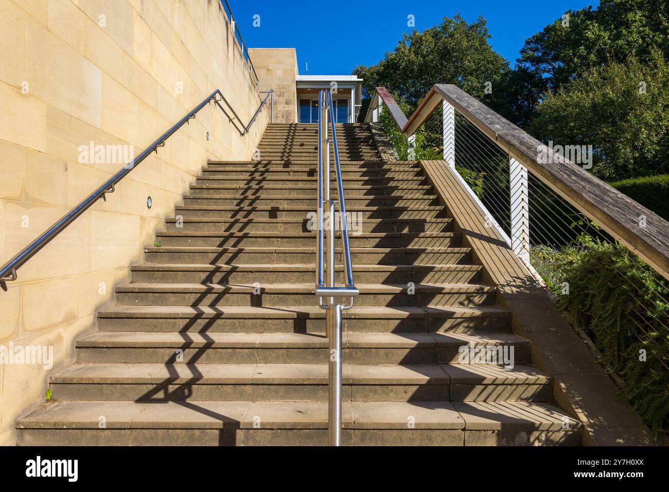 A dramatic geometric image of steps at Yorkshire Sculpture Park, UK ...