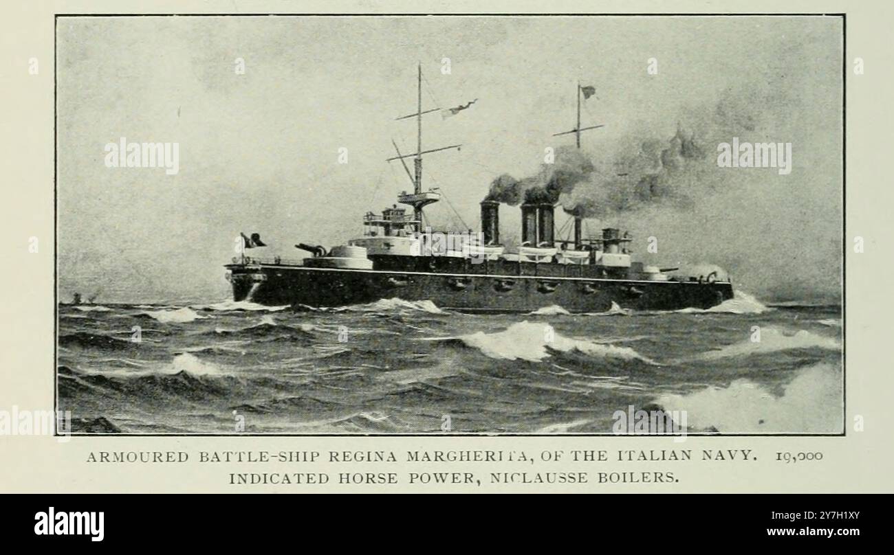 Armoured Battle-Ship Regina Margherita OF THE ITALIAN NAVY. 10,000 ...