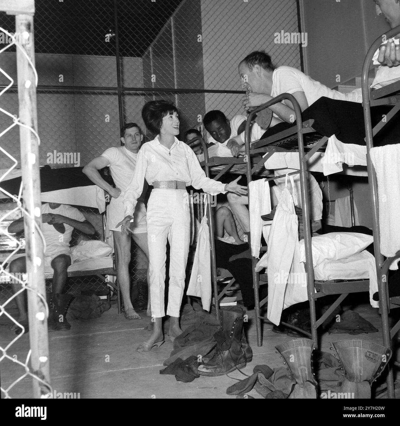 JUDITH MALINA WITH ALL MALE CAST REHEARSE THE BRIG IN LONDON / ; 1 SEPTEMBER 1964 Stock Photo ...