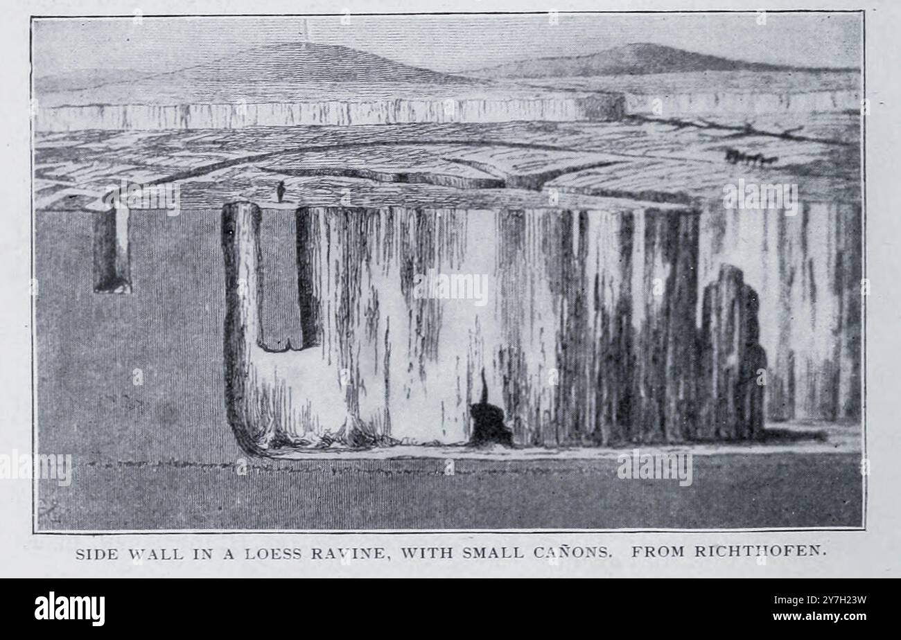 SIDE WALL IN A LOESS RAVINE. WITH SMALL CANYONS. FROM RICHTHOFEN. from ...