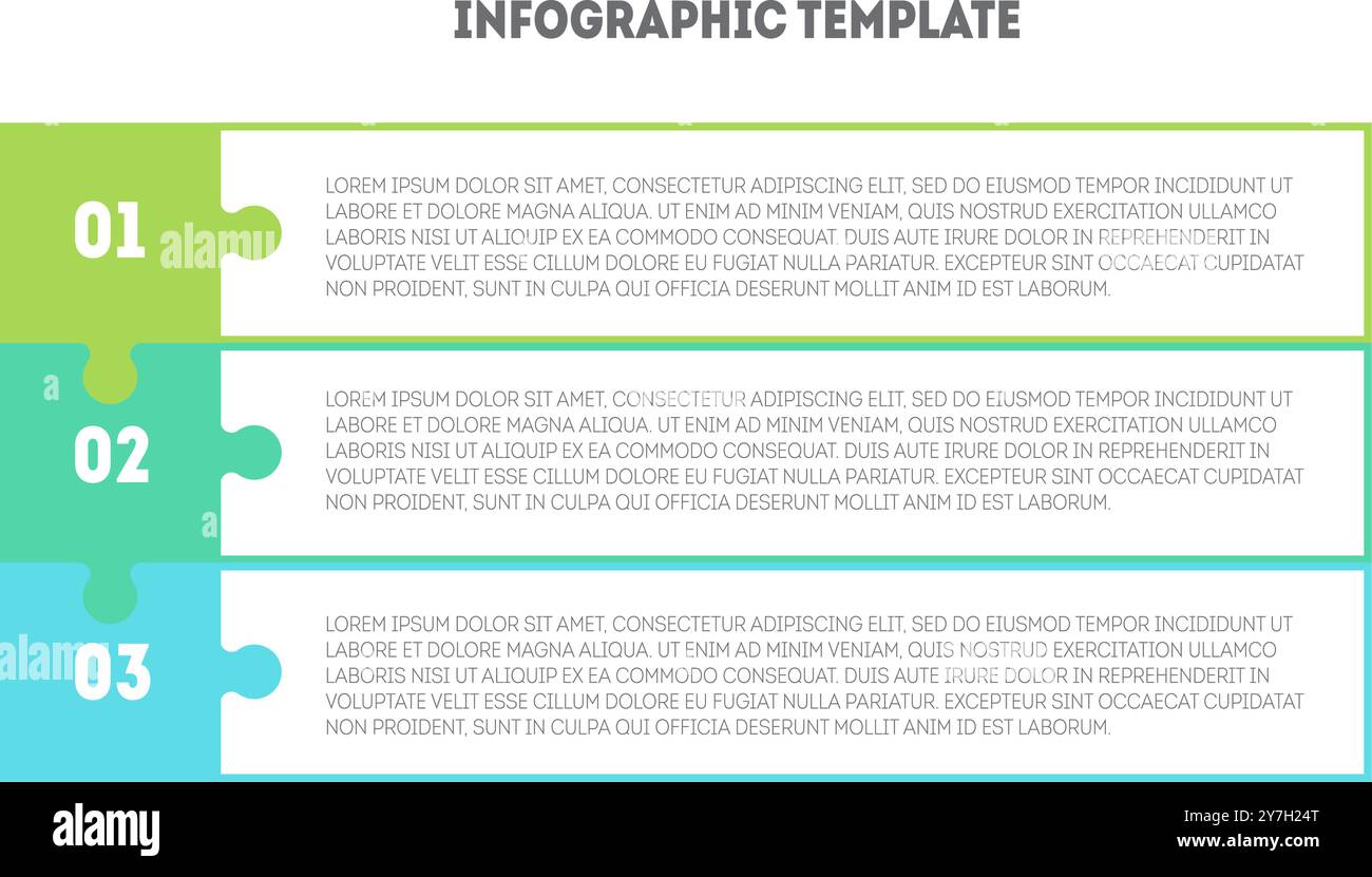 Infographic design with jigsaw puzzle pieces and 3 options or steps ...