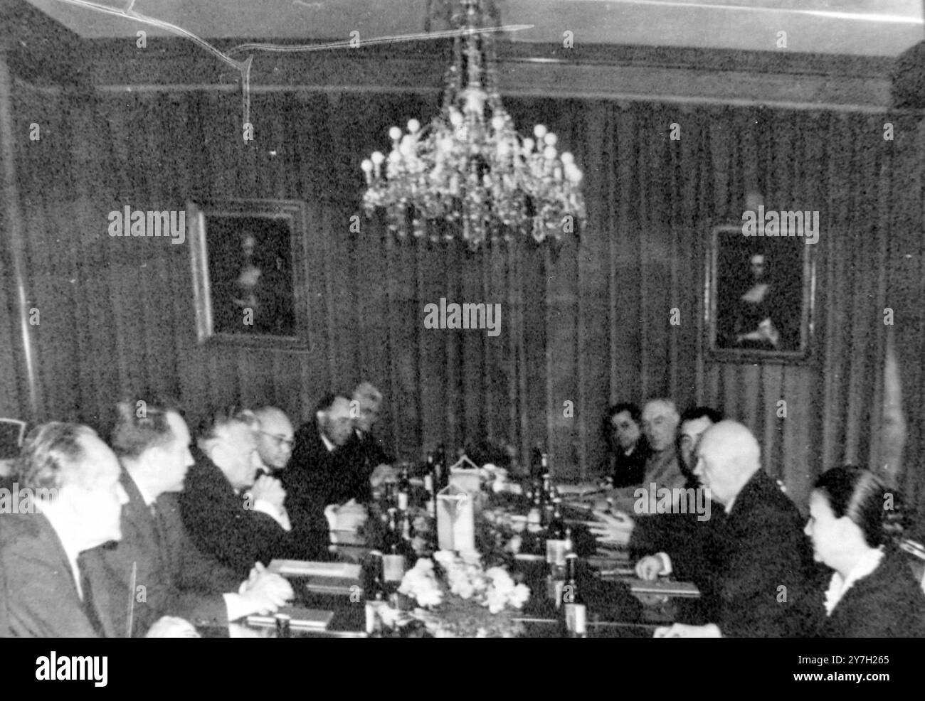 SOVIET PRIME MINISTER NIKITA KHRUSHCHEV WITH ANTONIN NOVOTNY A CZECH ...