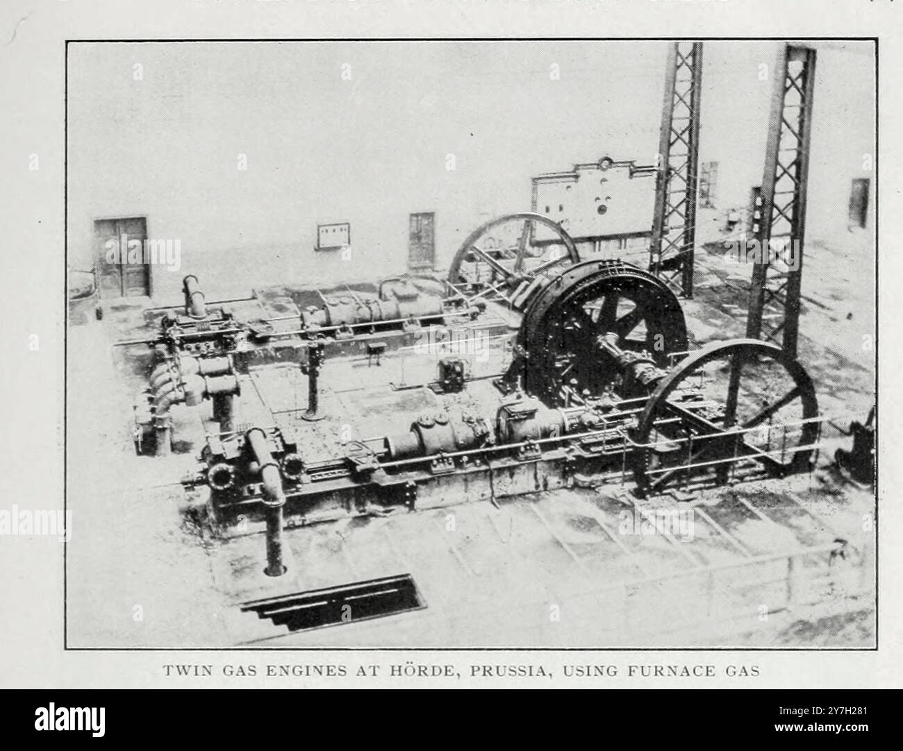 Twin Gas Engine at Horde, Prussia, using furnace gas Oechelhauser ...
