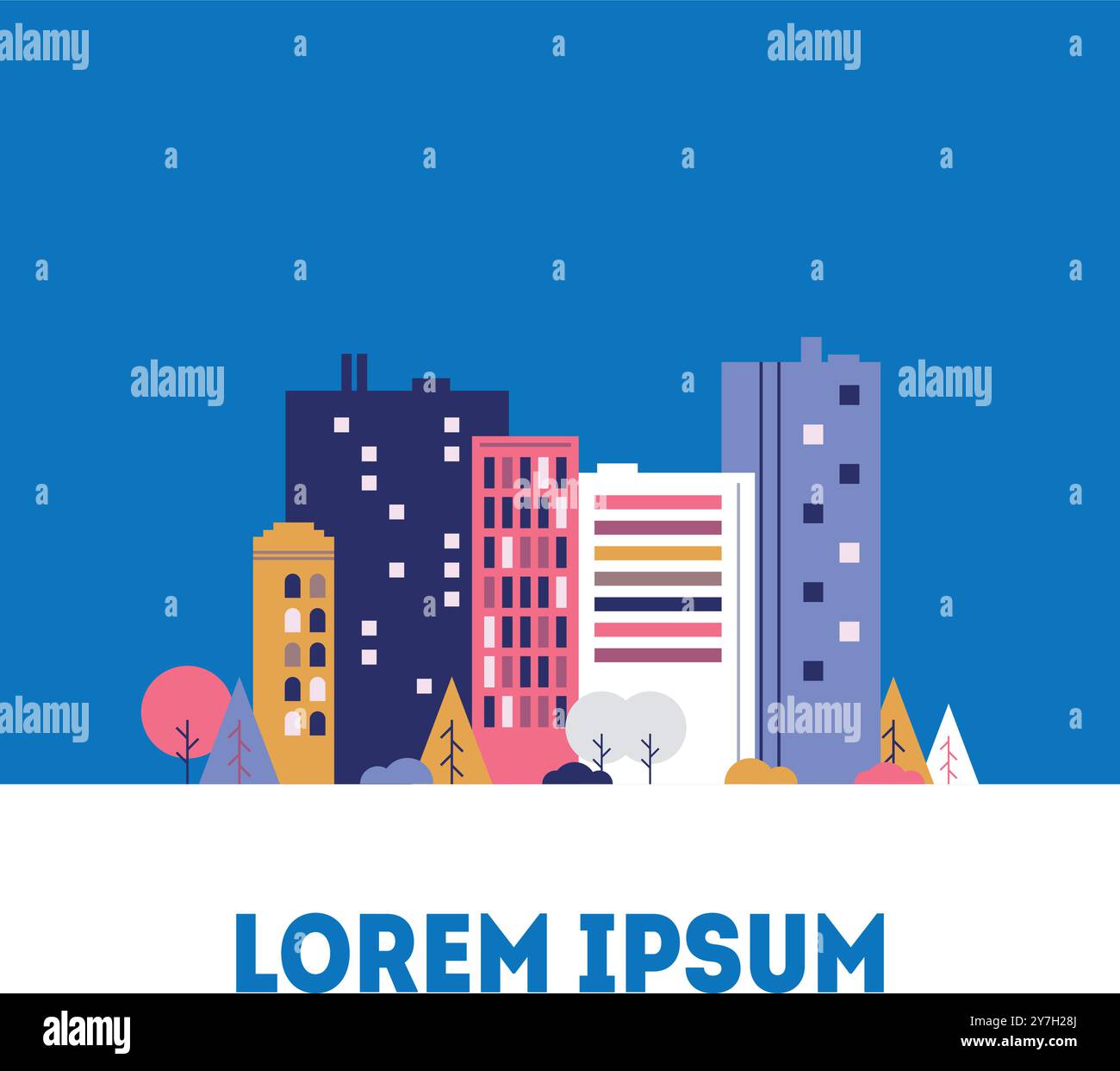 Panoramic banner street view Stock Vector Images - Alamy