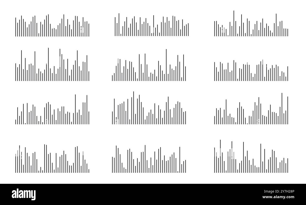 Sound wave collection. Random audio soundwave line Stock Vector Image ...