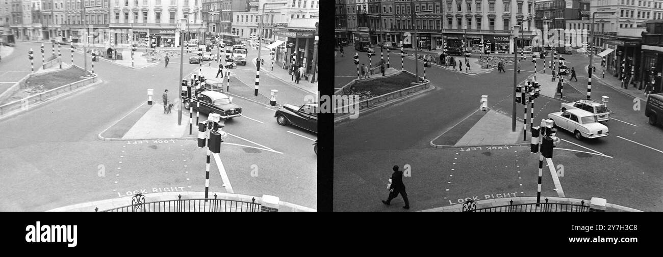 TRAFFIC LIGHTS TRAFFIC SIGNAL COMPLEX OUTSIDE TUBE STATION IN LONDON ...