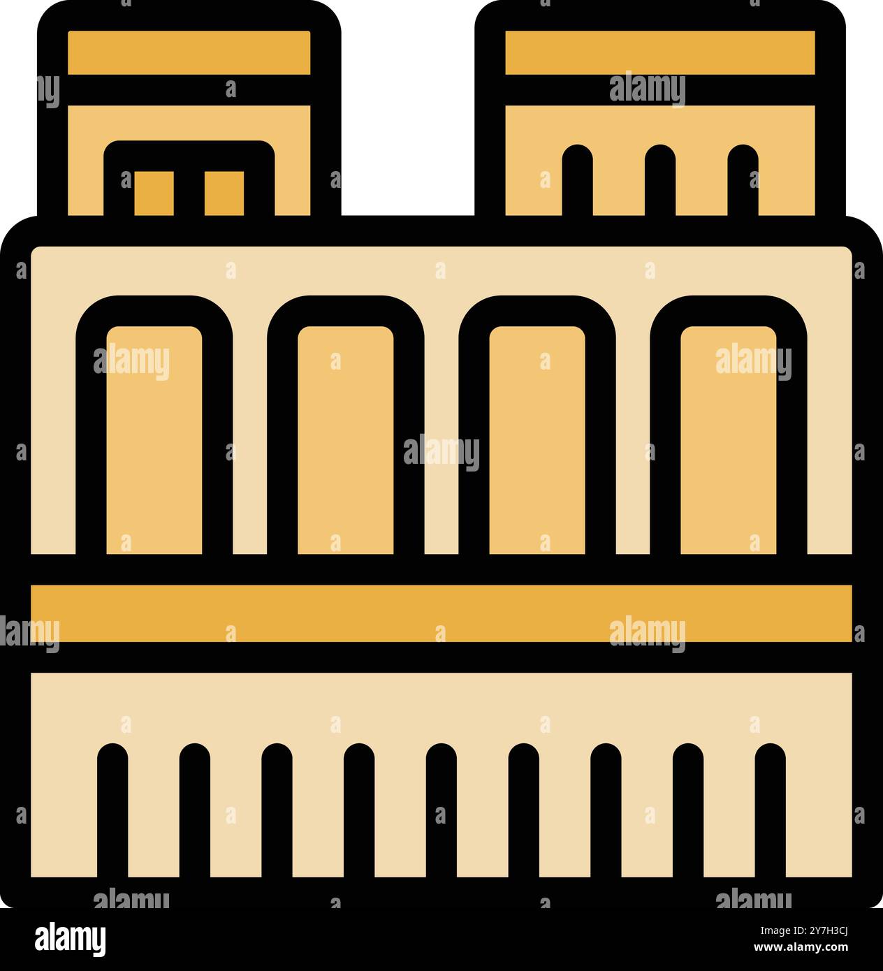 Simple icon of a hydroelectric power station generating renewable ...