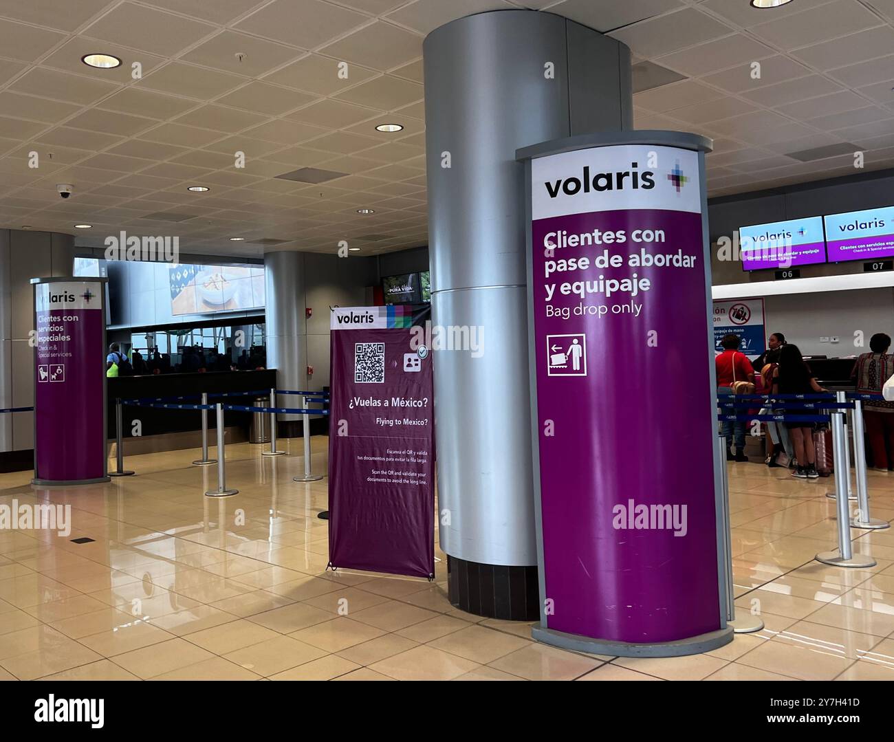 Volaris Airlines check in area at San Jose International Airport in ...