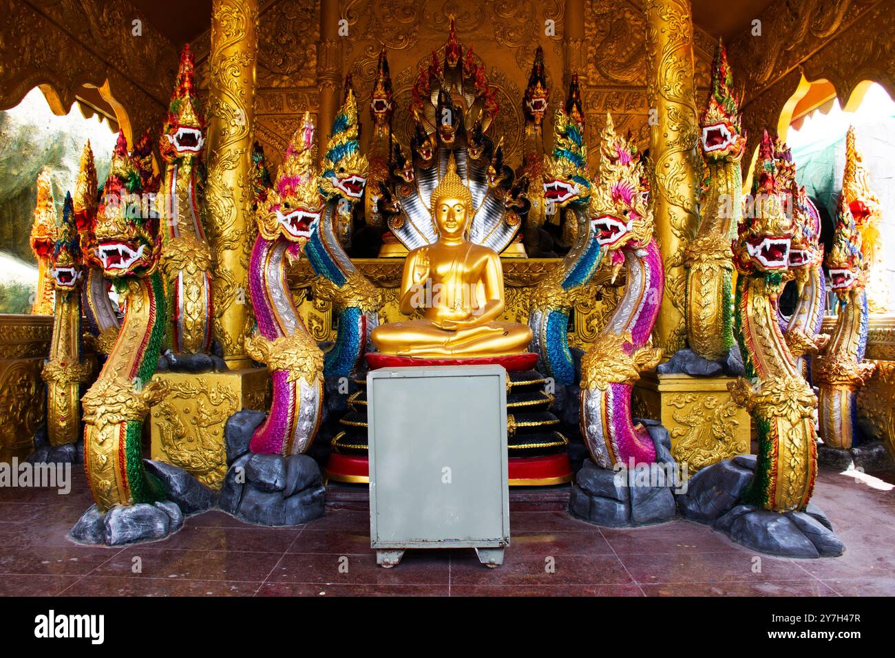 Buddha and naga guardian of Wat Maisupradittharam temple for thai ...