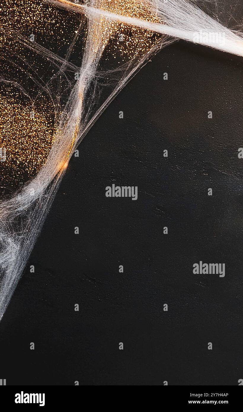 Intricate golden spiderwebs fake halloween cobweb decorations and ...