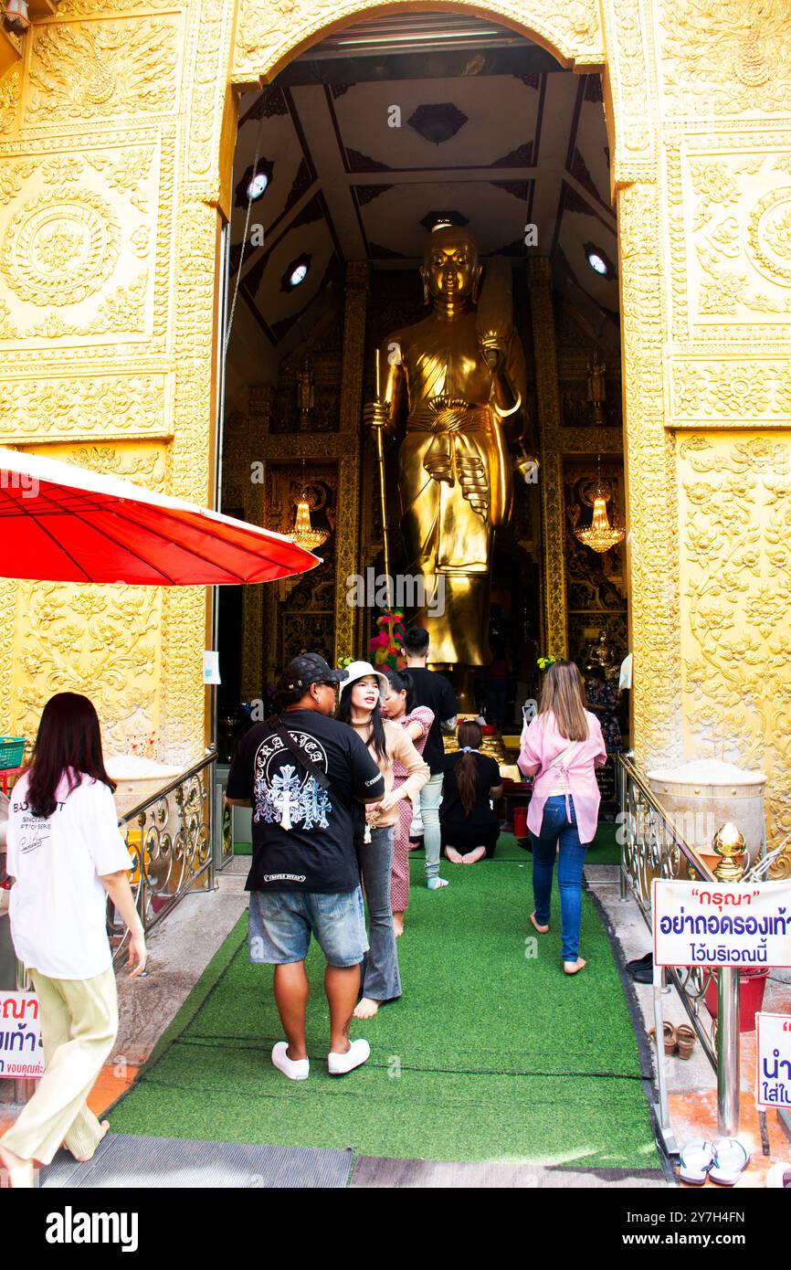 Phra Sivali or Siwali Maha Thera in Wat Mai supradittharam temple for ...