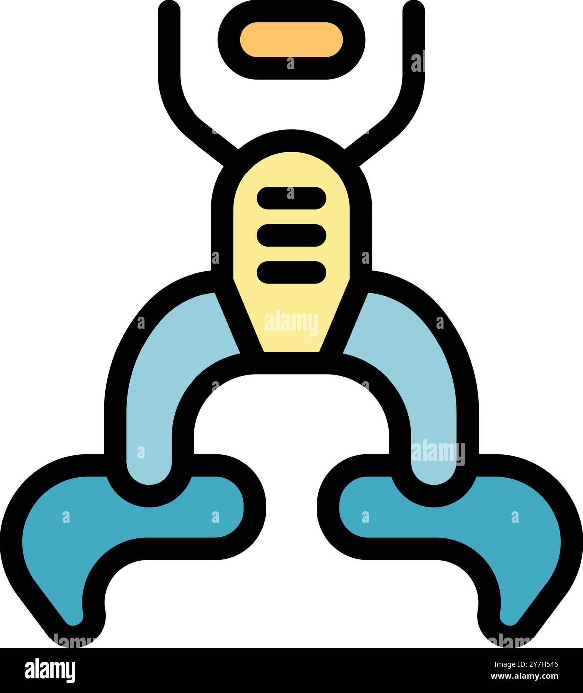 Futuristic robot arm with claw grabbing object, modern robotic equipment for industrial ...