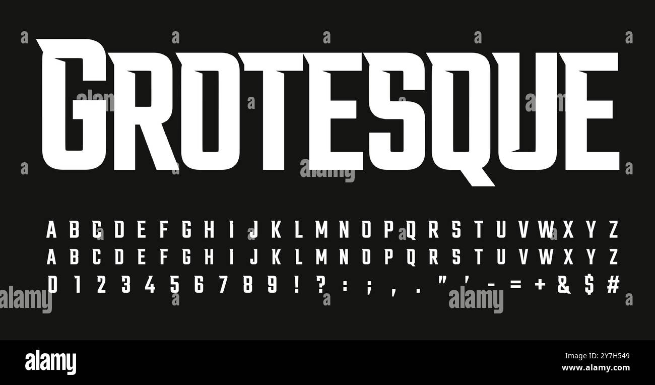 Bold high alphabet, sharp edged font, strong sans serifs letters for ...