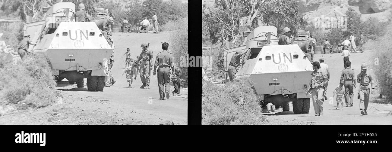 ARMY ARMOURED UN UNITED NATIONS CAR ON WATCH DUTY IN KOKKINA, CYPRUS ...