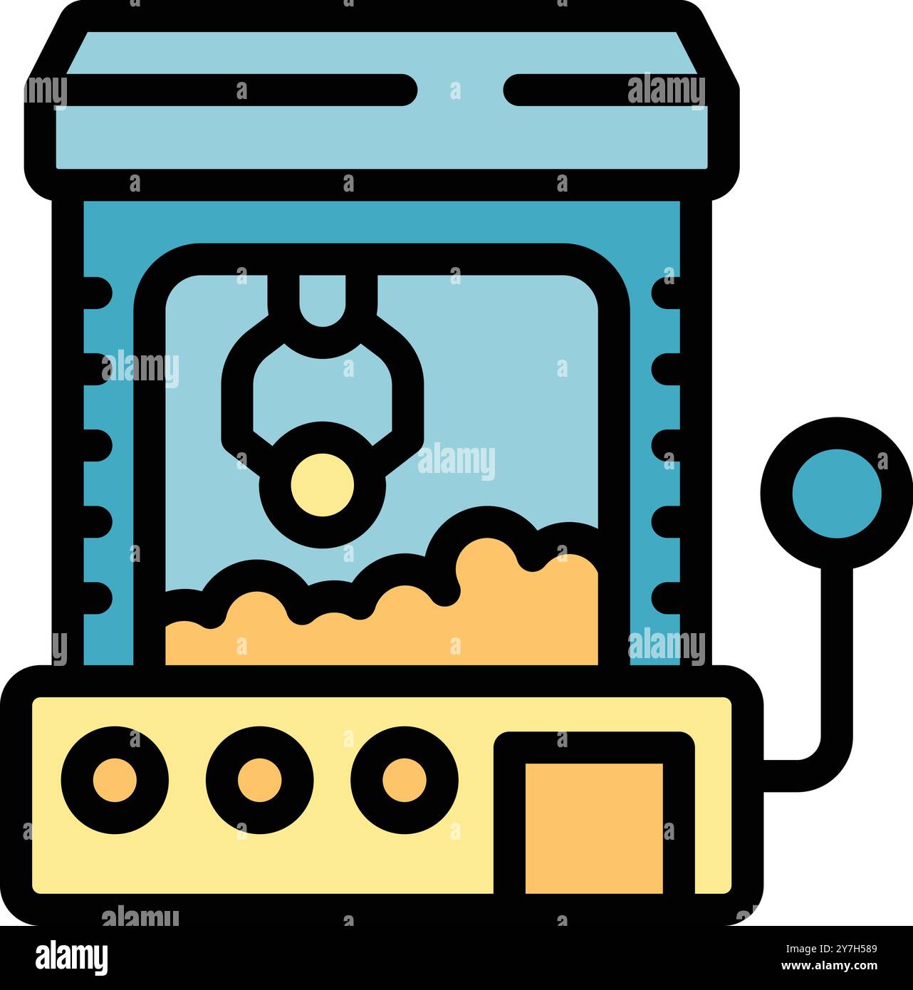 Claw crane arcade game with joystick is attempting to pick up a prize ...