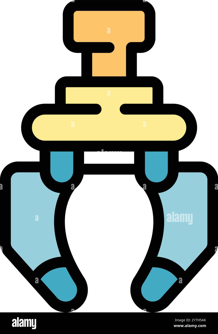 Simple outline color robotic arm icon representing automation Stock ...