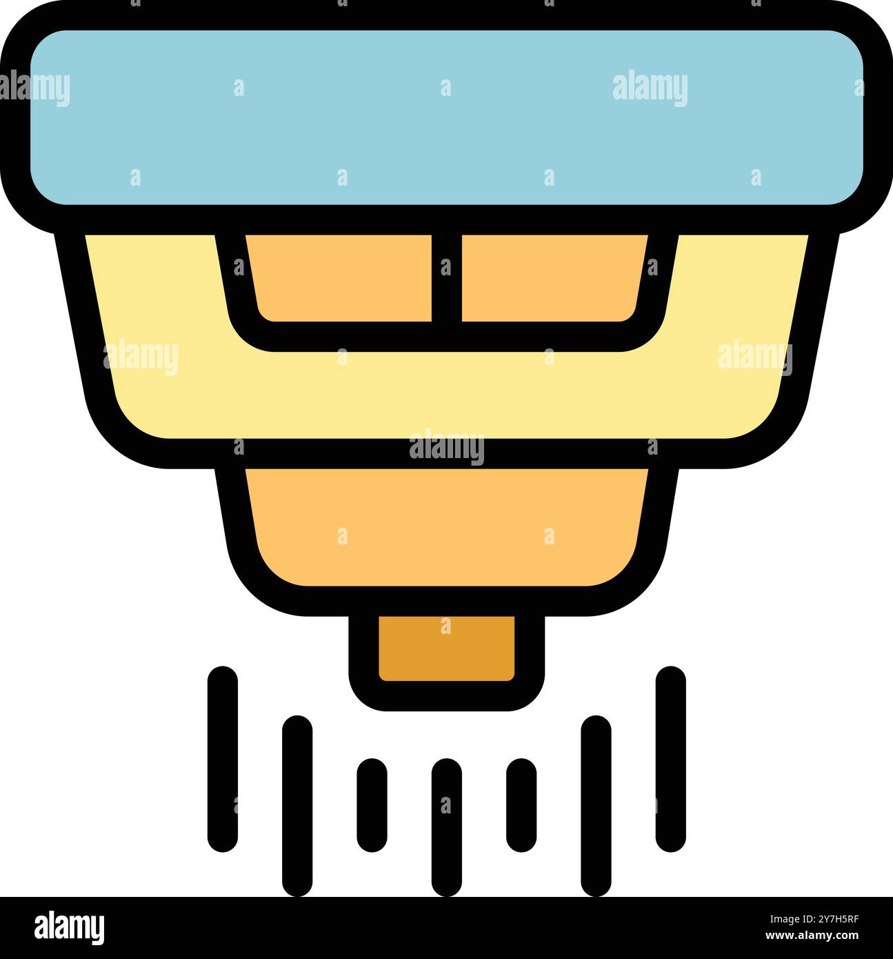 Smoke detector detecting smoke with sensor icon Stock Vector Image ...