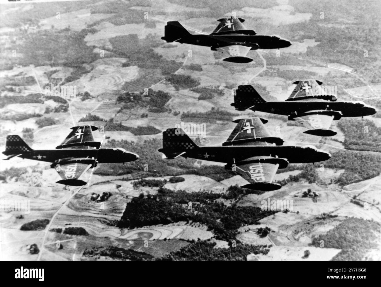 8 AUGUST 1964 USAF Martin B57 B bombers flying over South Vietnam ...