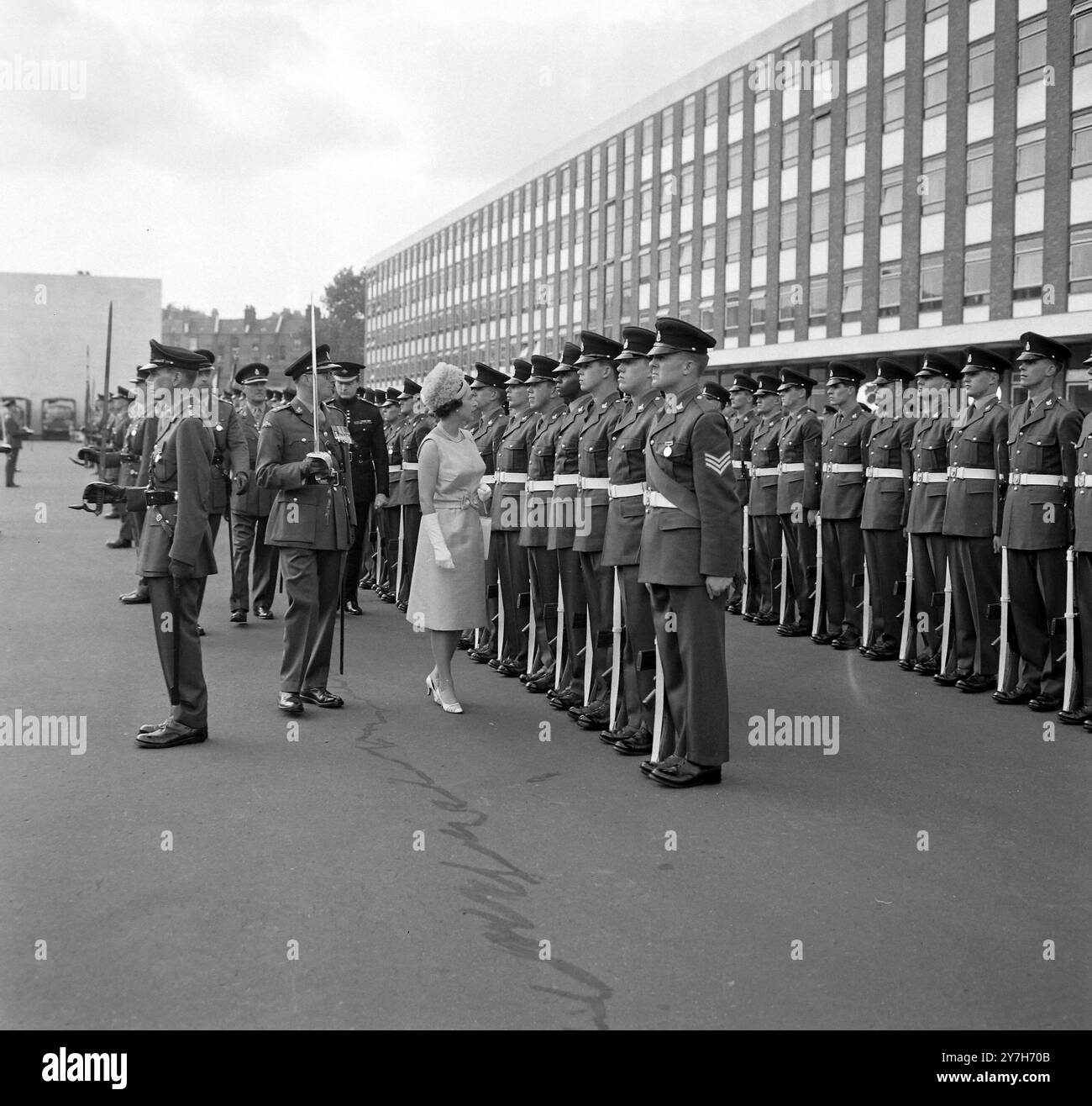 QUEEN ELIZABETH II INSPECTS LOYAL REGIMENT MARCH PAST IN LONDON ; 6 ...