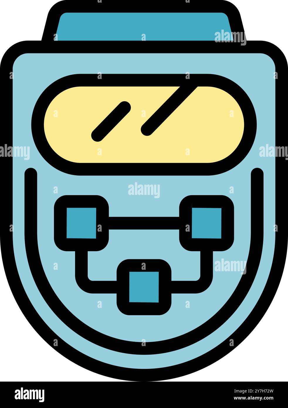 Electronic security system control panel icon showing squares connected by lines displaying ...