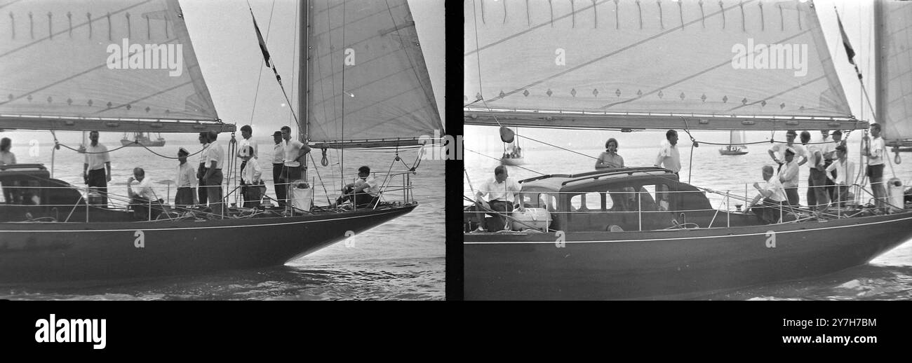 PRINCESS ANNE ROYAL YACHT BLOODHOUND WITH PRINCE PHILIP IN COWES ; 4 ...