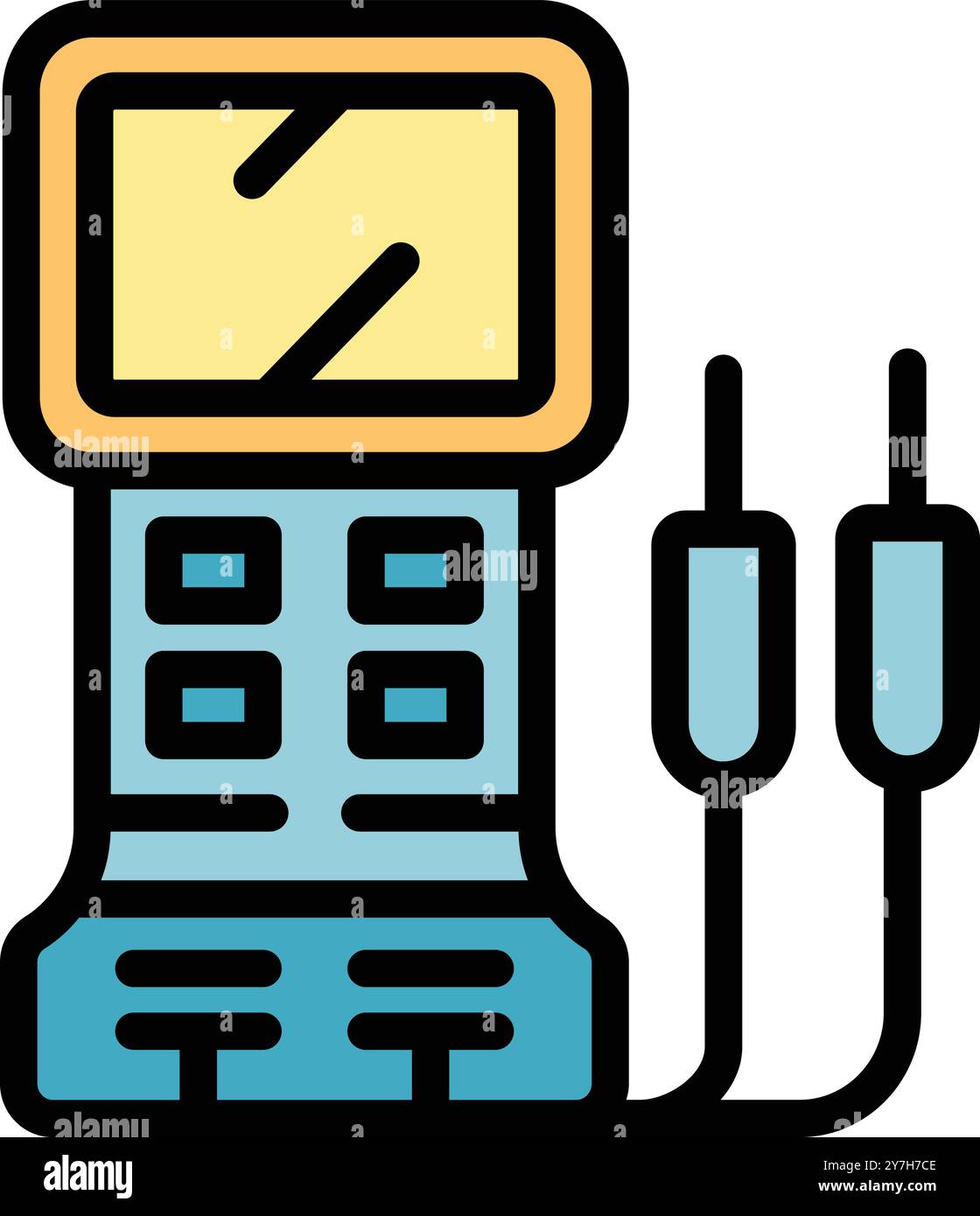 Digital multimeter with probes is measuring electricity Stock Vector ...