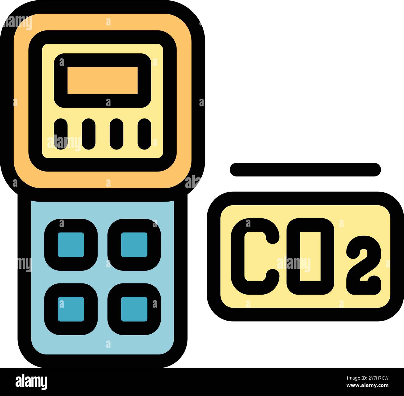 Digital carbon dioxide co2 meter showing level of carbon dioxide in the ...
