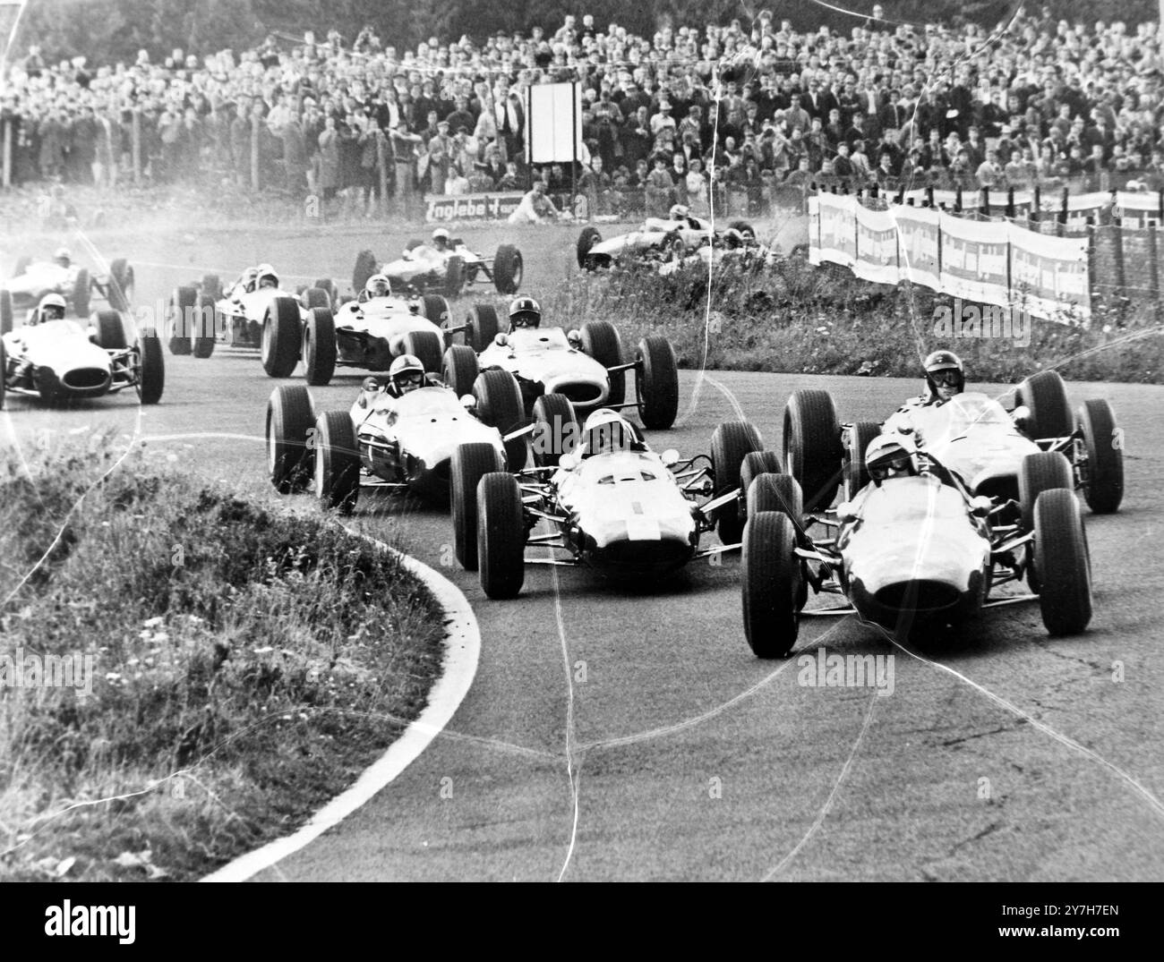 RACING DRIVERS BANDINI, DAN GURNEY IN BRABHAM CLIMAX BEHIND JOHN ...