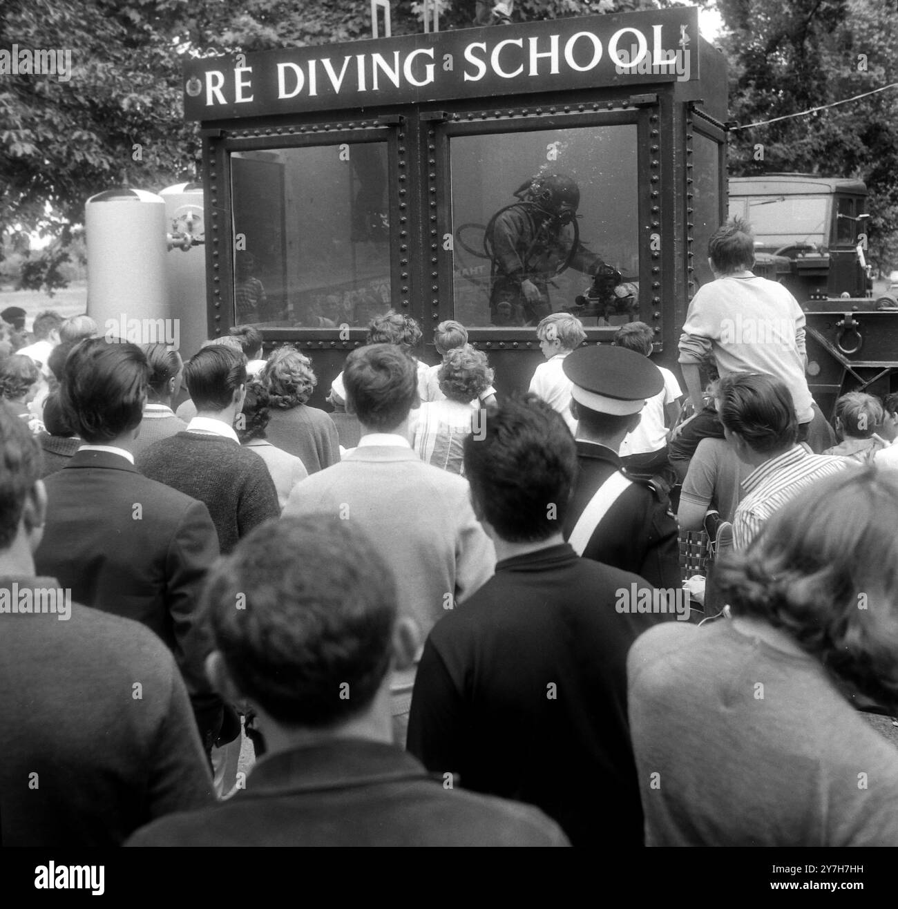 1 AUGUST 1964 Crowds watch the Royal Engineers Diving School ...
