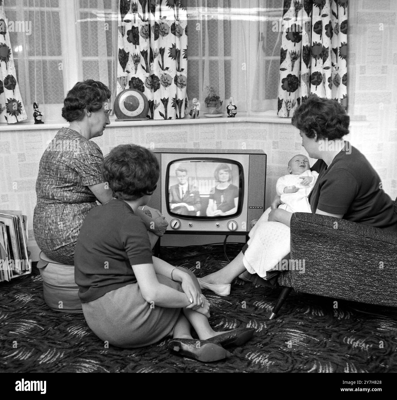 29 JULY 1964 A family watches the Telstar Television Appeal by Jackie ...