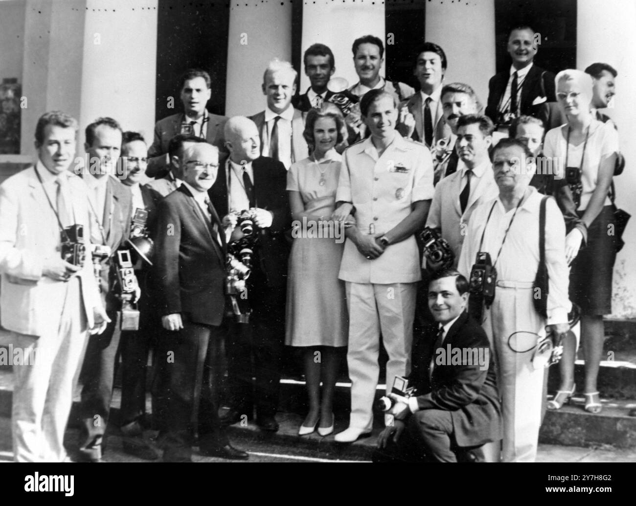 KING CONSTANTINE WITH PRINCESS ANNE-MARIE IN CORFU WITH PHOTOGRAPHERS ...